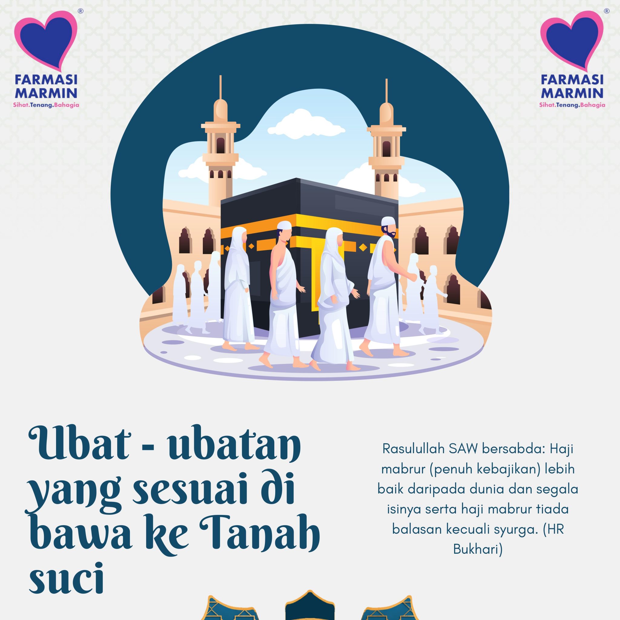 Ubat – ubatan yang perlu dibawa semasa menunaikan ibadah haji. – MARMIN